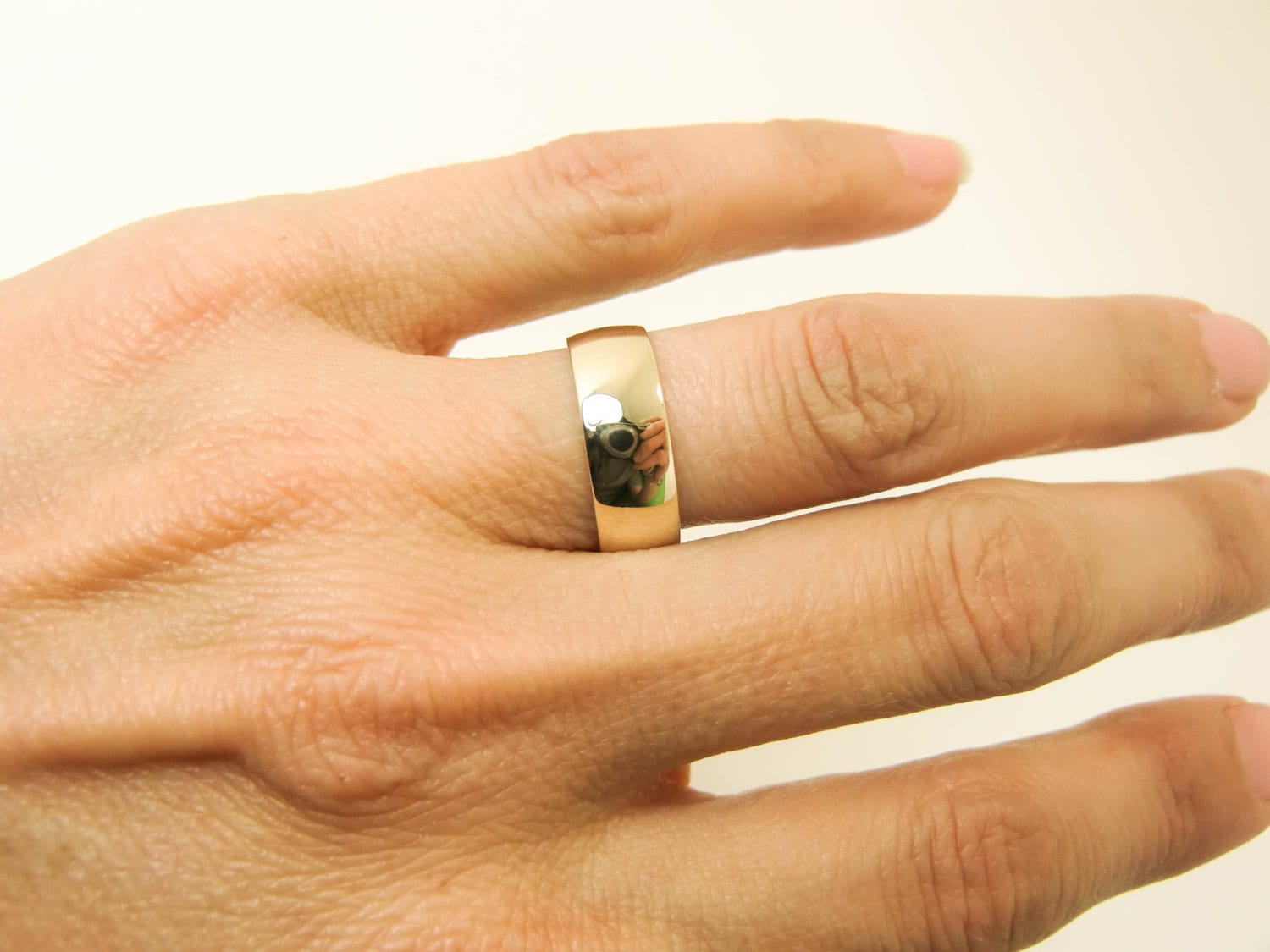 14 Karat Gold Ring Pure 14K Gold Wedding Band Wide Gold - Etsy