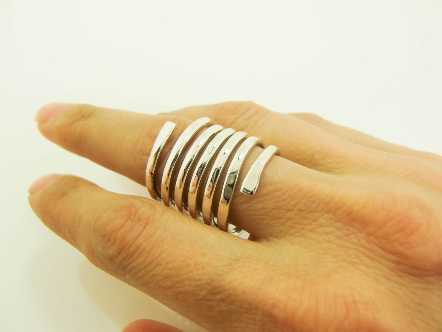 Sterling Silver Ring Heavy Gauge Spring Ring Silver Spiral - Etsy