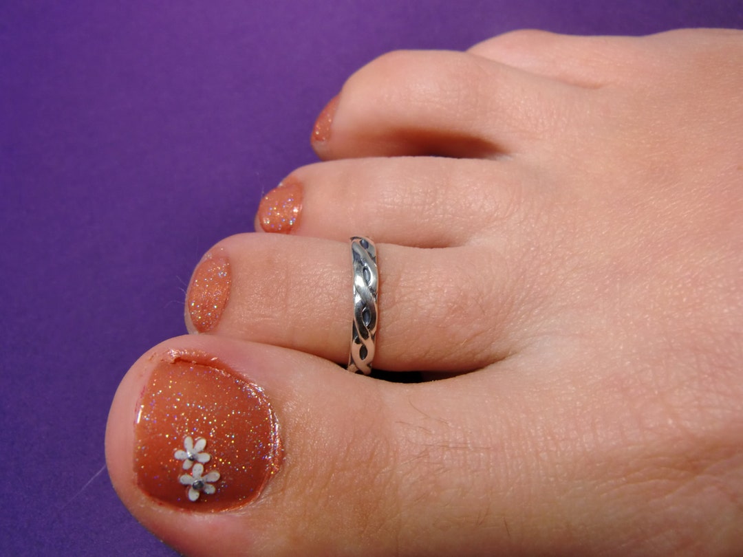 Sterling Silver Twisted Rope Toe Ring - Handmade Silver Twist Type Toe ...