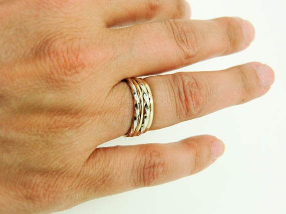 Gold and silver stacking rings store