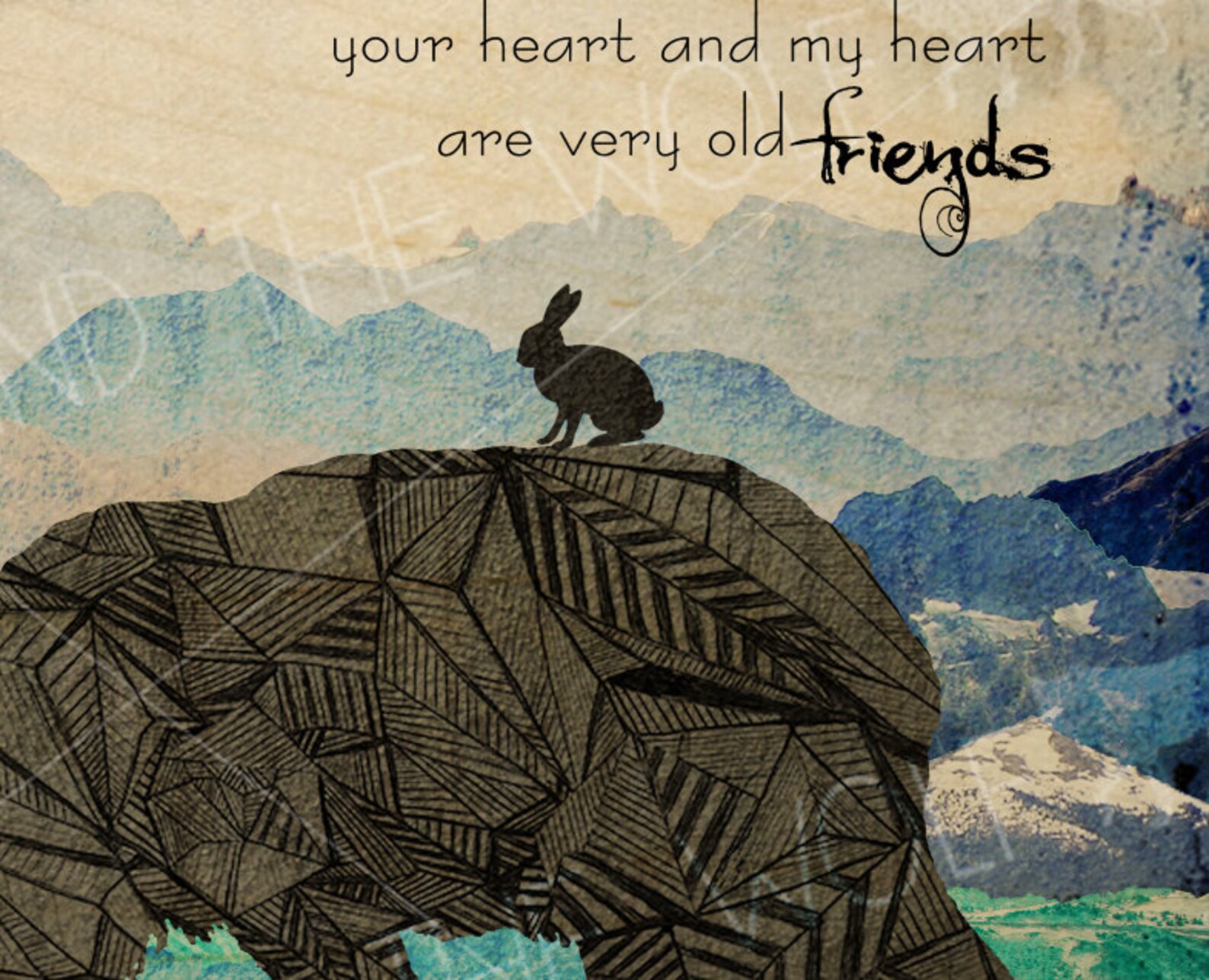 Bear Art Print, Wood Art, Friendship Quote, Silhouette, Mountains ...