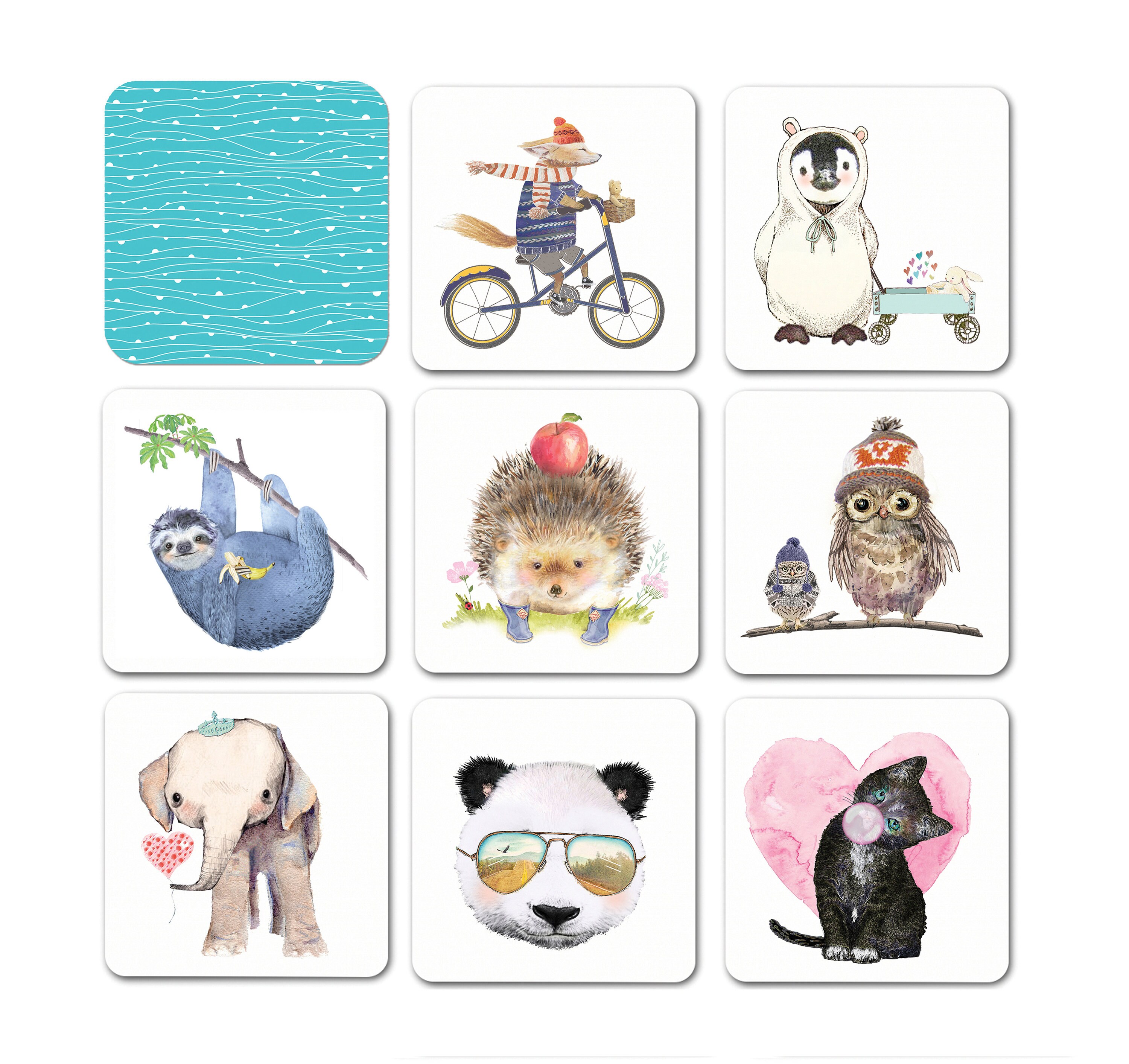 Memory Card Game, Animals, Kids Games, Whimsical, Original Artwork - Etsy