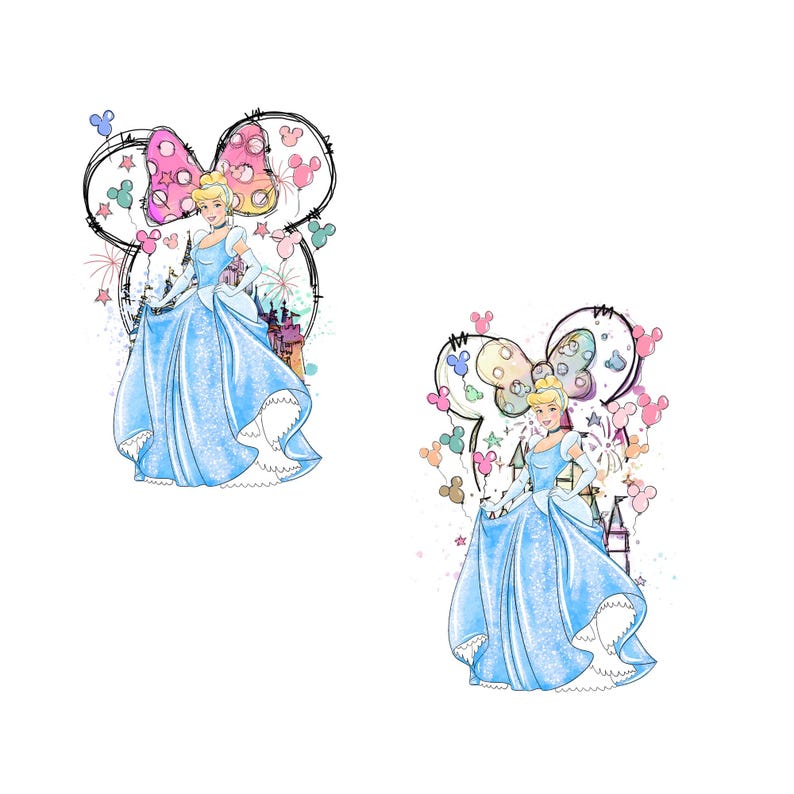 Cinderella Png Bundle, Princess Clipart Download, Watercolor ...
