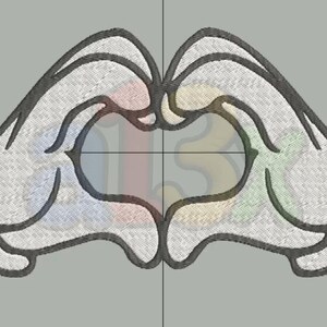 JDM Heart Hands Embroidery Design | Love Hand Gesture Embroidery File ...