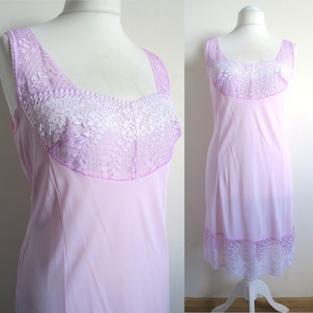 New Soviet Era Negligee, 70's Purple Nightie With Lace Inserts, Sheer ...