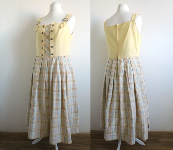 German Dirndl Dress by Landhaus C&A, Pale Yellow Doub… - Gem