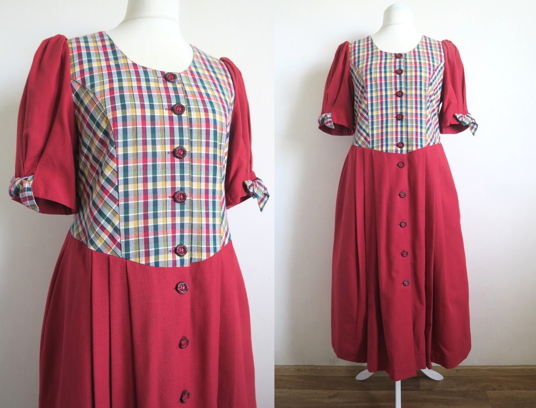 Austrian Peasant Dirndl Dress, Tyrolean Trachten Folk Dress ...