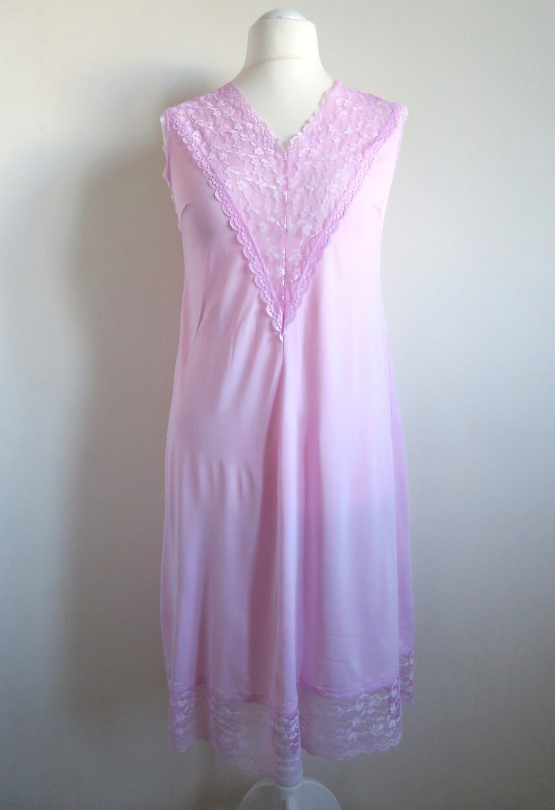 Soviet Era Negligee, 70's Purple Nightie With Lace Inserts, Sheer ...