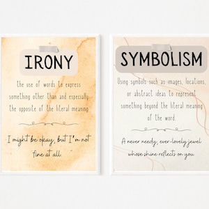 Set of 10 Literary Device Posters, Printable Classroom Poster Set ...