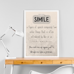 Set of 10 Literary Device Posters, Printable Classroom Poster Set ...