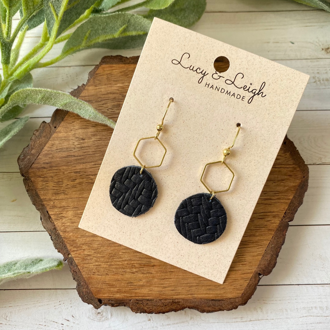 Handmade Leather Earrings, Dangle and Drop Leather Earrings for Women ...