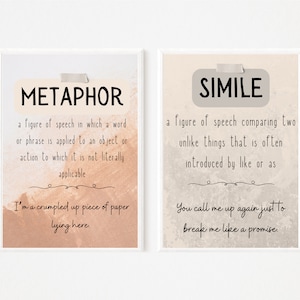 Set of 10 Literary Device Posters, Printable Classroom Poster Set ...