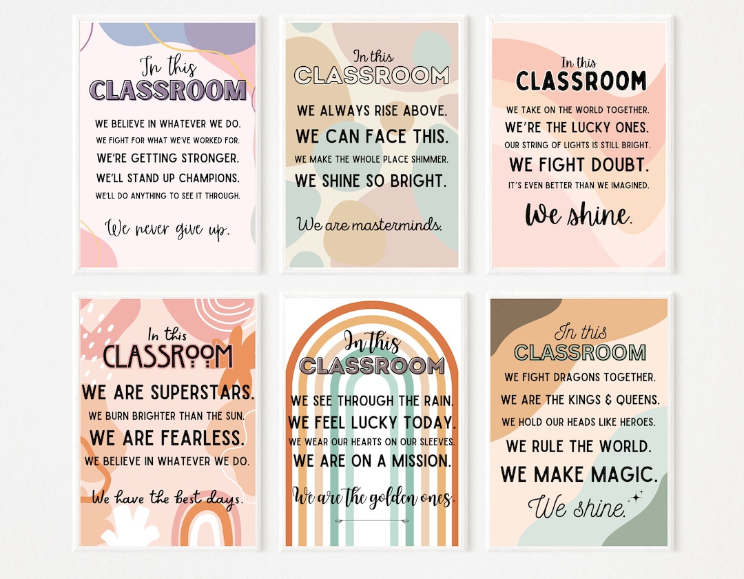 Printable Classroom Poster Set, Printable Classroom Decor, in This ...