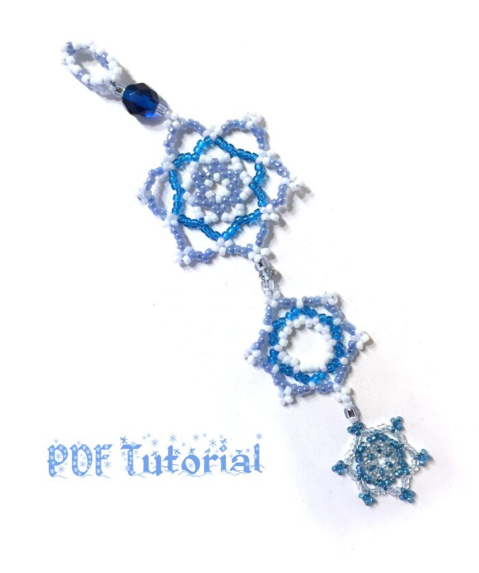 Beaded Snowflake Chain Ornament PDF Tutorial | Etsy