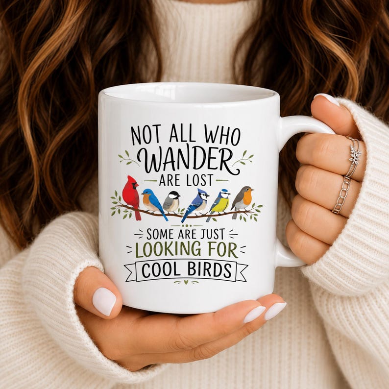 Bird Watching Mug | Colorful Songbirds, Wander Quote, Bird Lover Gift ...