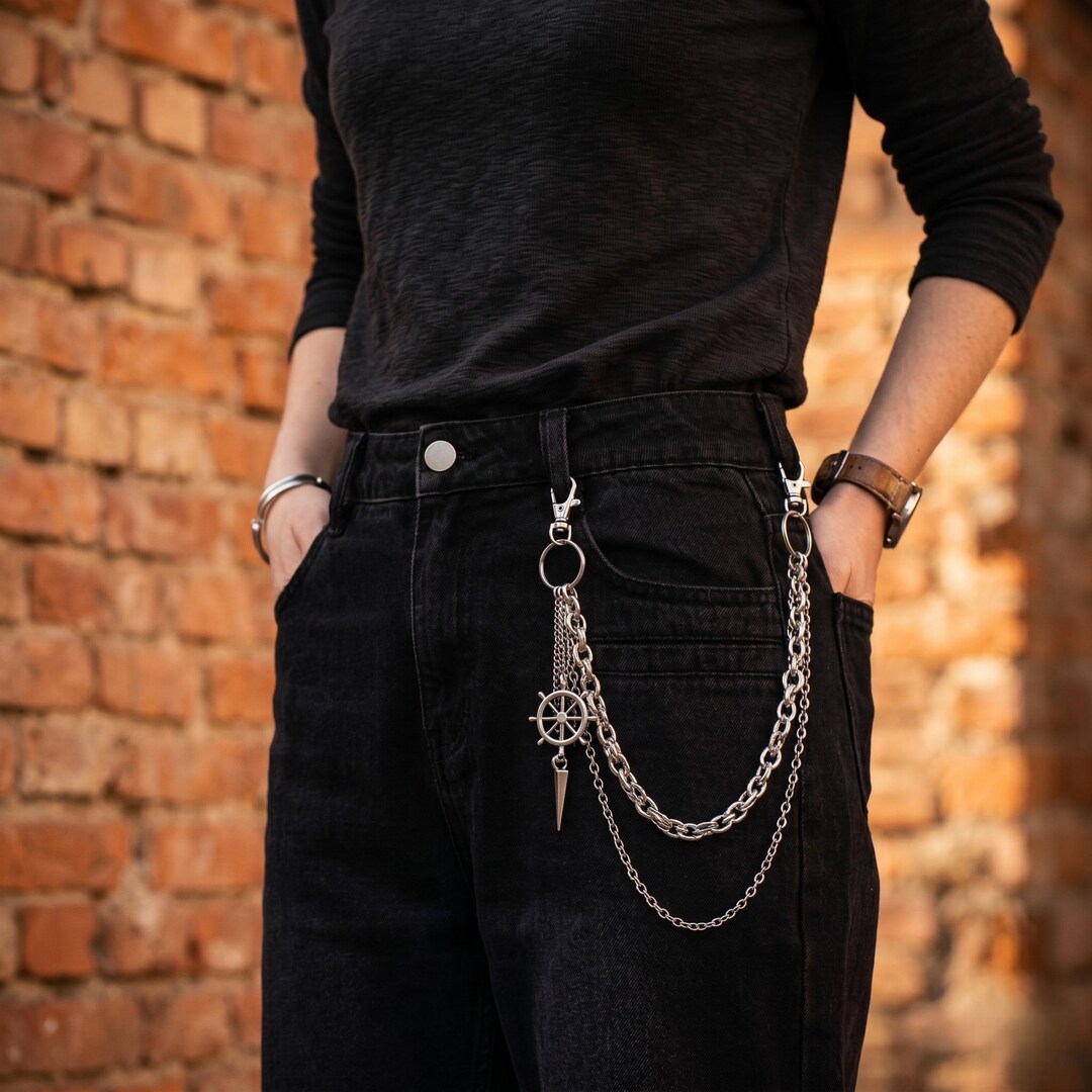 Goth Skull Raven Pant Chain • Halloween Gothic Skeleton Wallet Chain ...