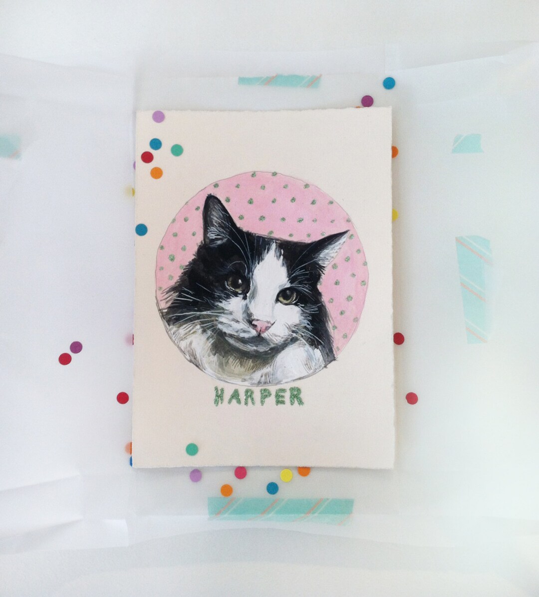 Circular Vignette Cute Custom Pet Portrait - Etsy