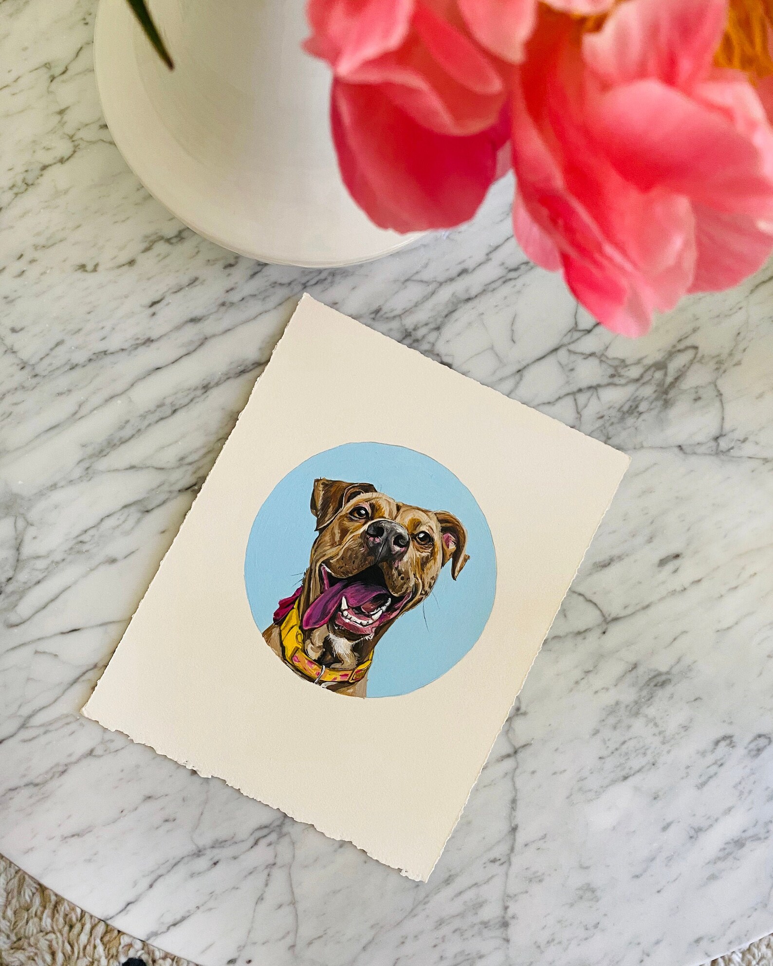Circular Vignette Cute Custom Pet Portrait - Etsy