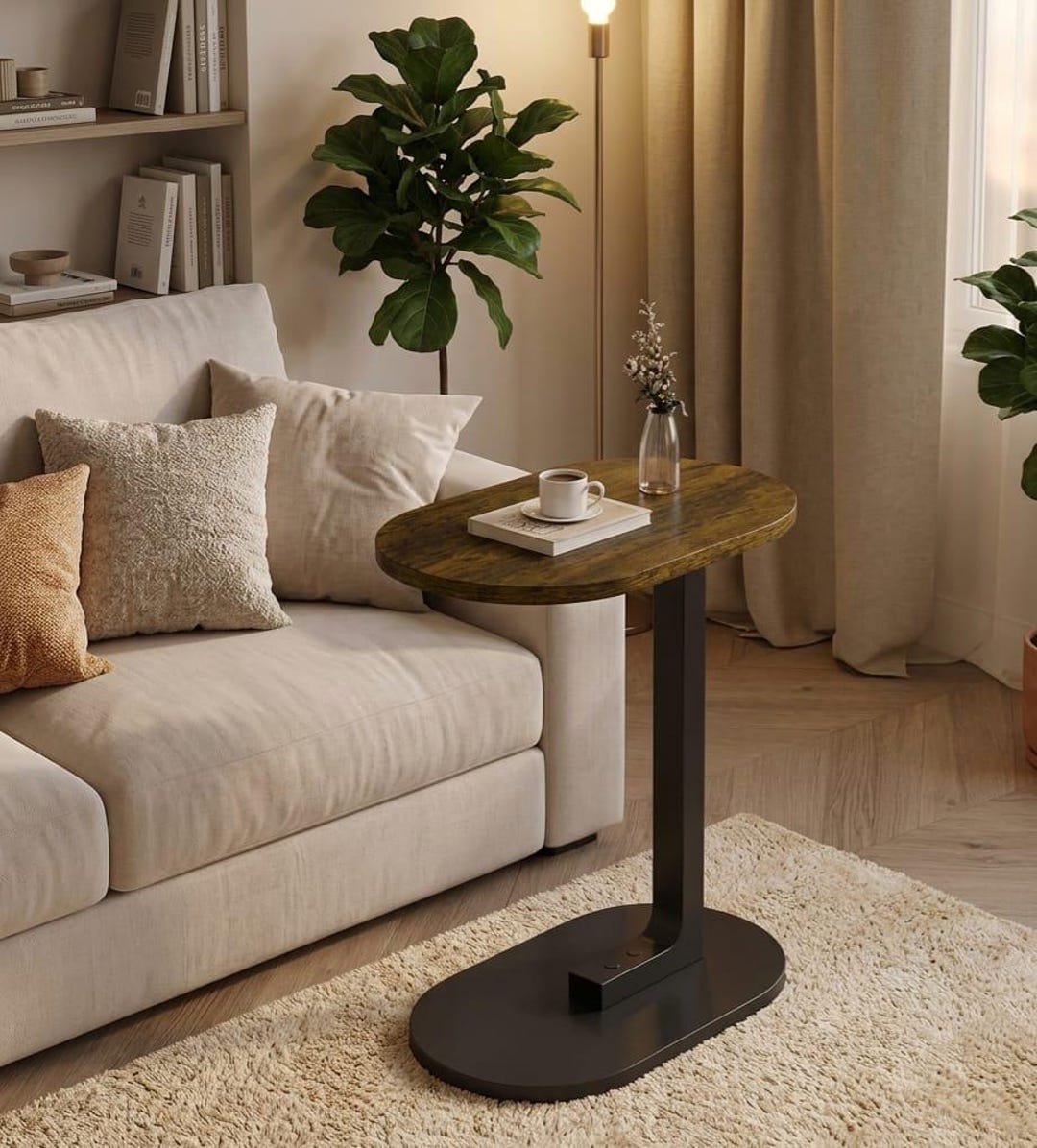 Wood Couch Table, Small Space Furniture, Modern Living Room Accent ...