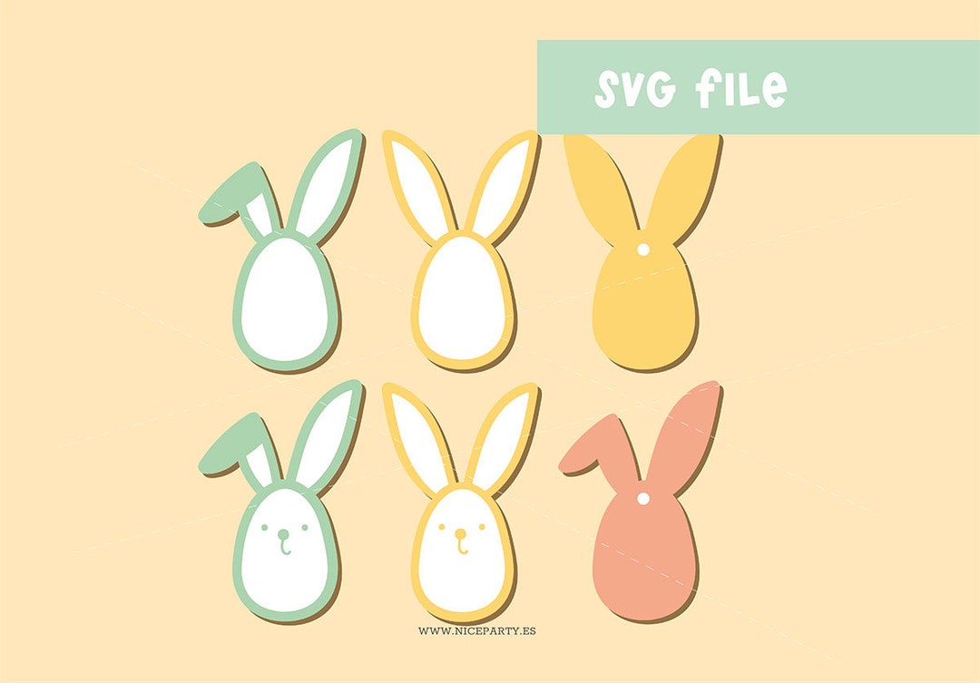 Easter Bunny Labels SVG Files,, Easter Svg, Cricut Cut Files, Xtool, - Etsy
