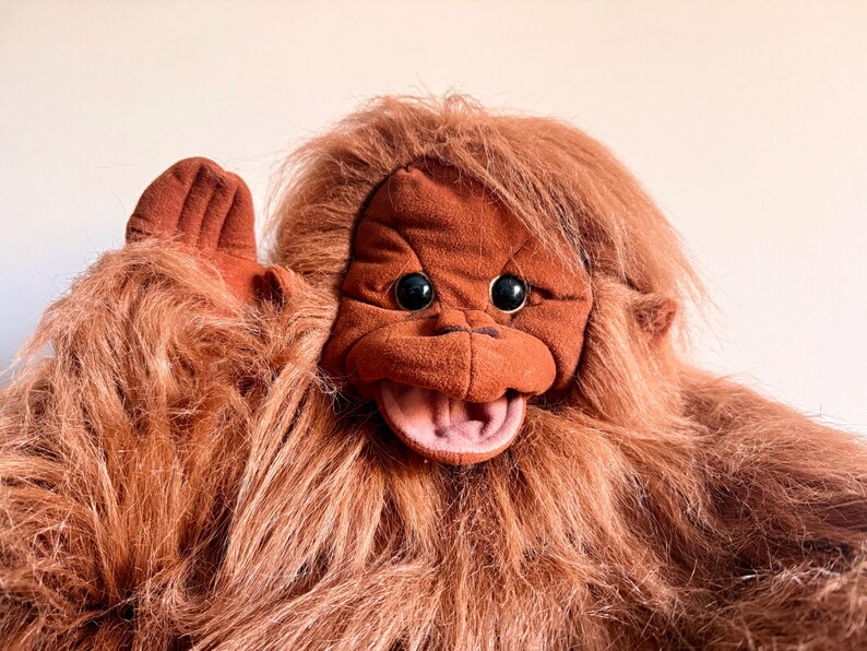 Vintage Folkmanis Orangutan Full Body Hand Puppet 25" Shaggy Plush ...