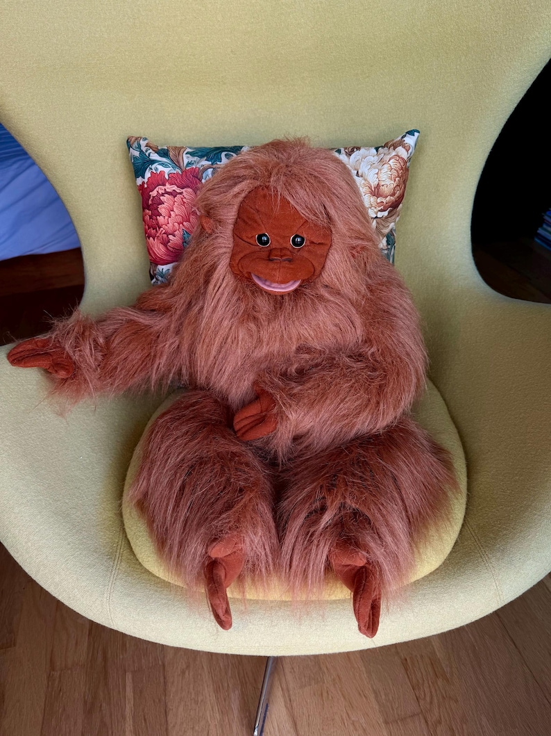 Vintage Folkmanis Orangutan Full Body Hand Puppet 25" Shaggy Plush ...