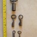 5 Small Vintage Keys, Antique Steel Key Set, Mini Collectible Steel ...