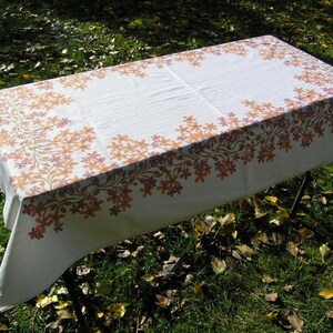 Vintage Autumn Floral Tablecloth, Synthetic Rectangular Tablecloth ...