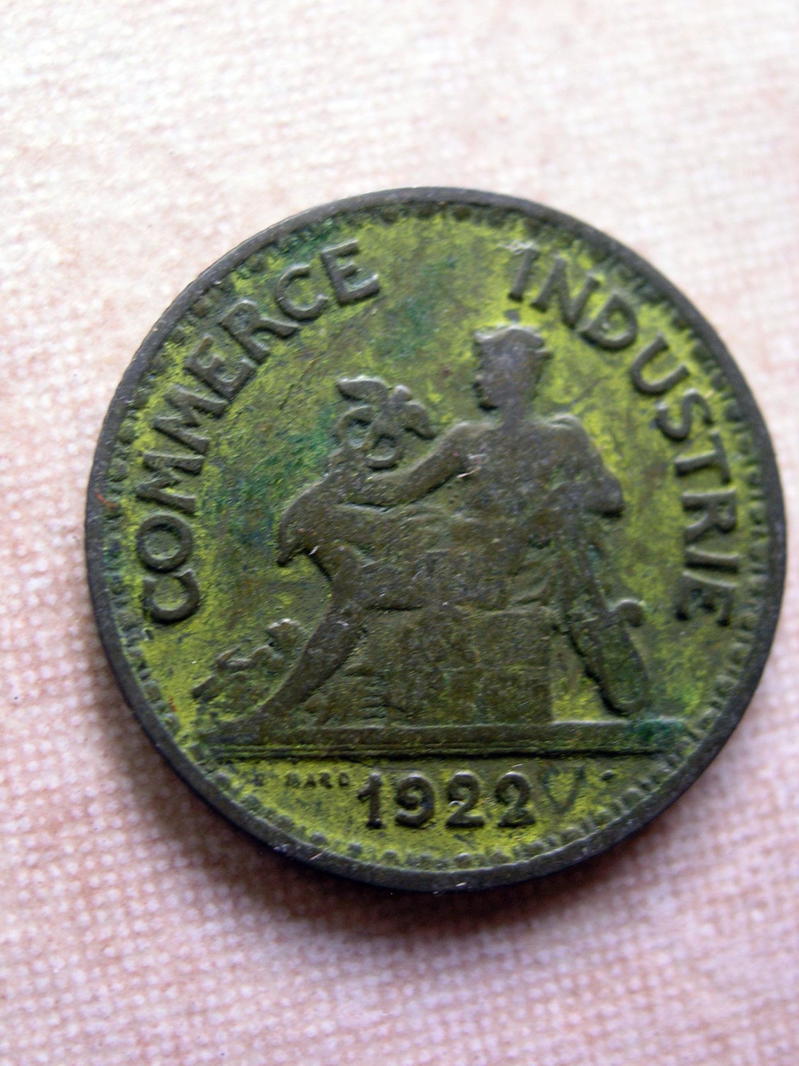 1922 French 50 Centimes Coin, Collectible Coin From 1922 - Etsy