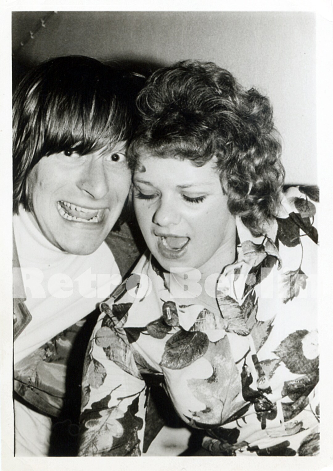 Mid Century Photo of Couple Making Funny Faces, Vintage 1960s 1970s ...