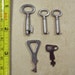 5 Small Vintage Keys, Miniature Antique Keys, Mini Collectible Steel ...
