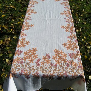 Vintage Autumn Floral Tablecloth, Synthetic Rectangular Tablecloth ...