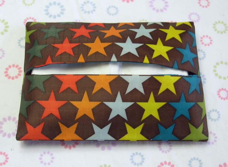 Handmade Stars Tissue Holder in Brown, Tissue Pouch, Travel Tissue ...