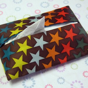Handmade Stars Tissue Holder in Brown, Tissue Pouch, Travel Tissue ...