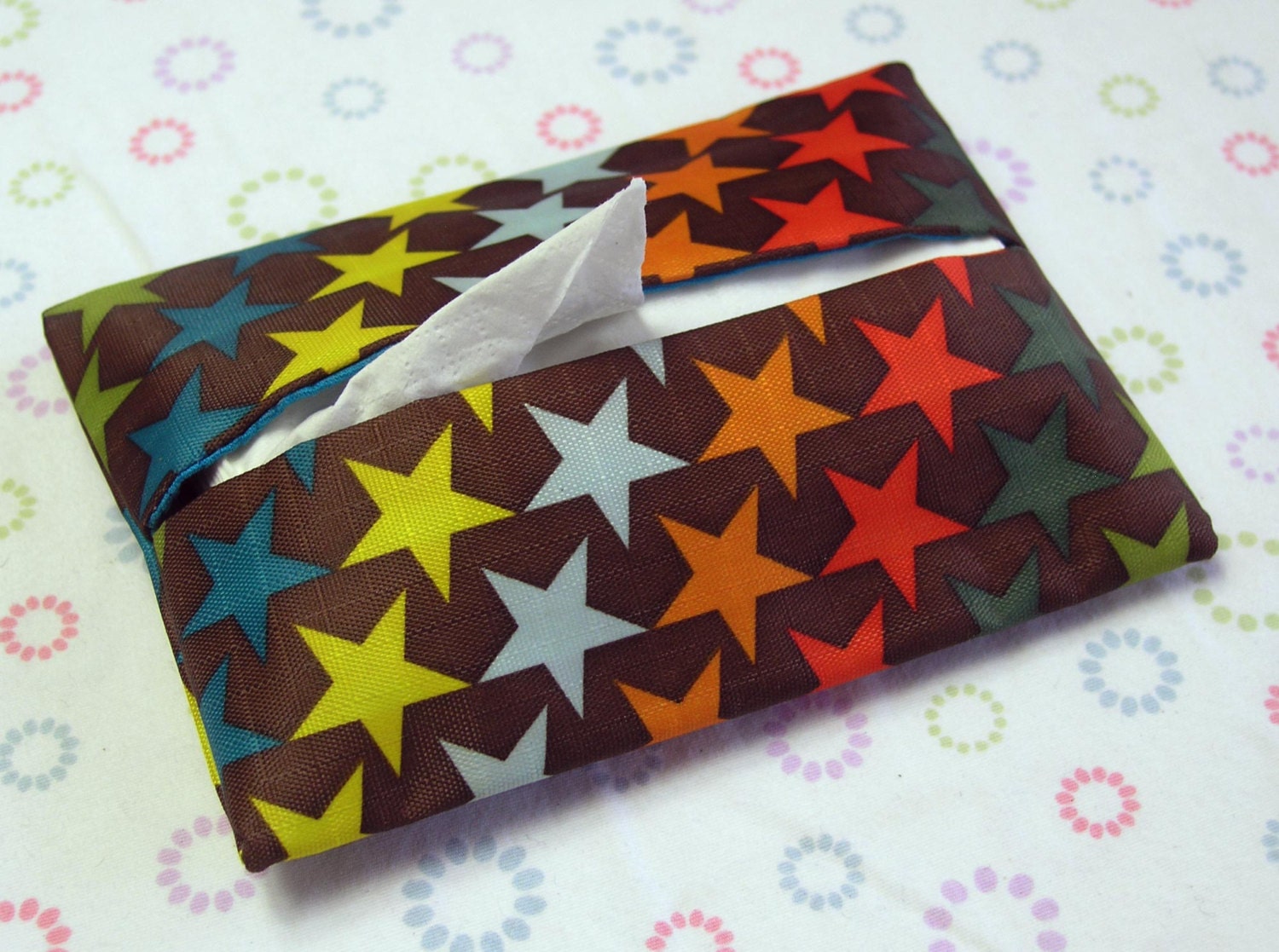Handmade Stars Tissue Holder in Brown, Tissue Pouch, Travel Tissue ...