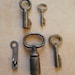 5 Small Vintage Keys, Antique Steel Key Set, Mini Collectible Steel ...
