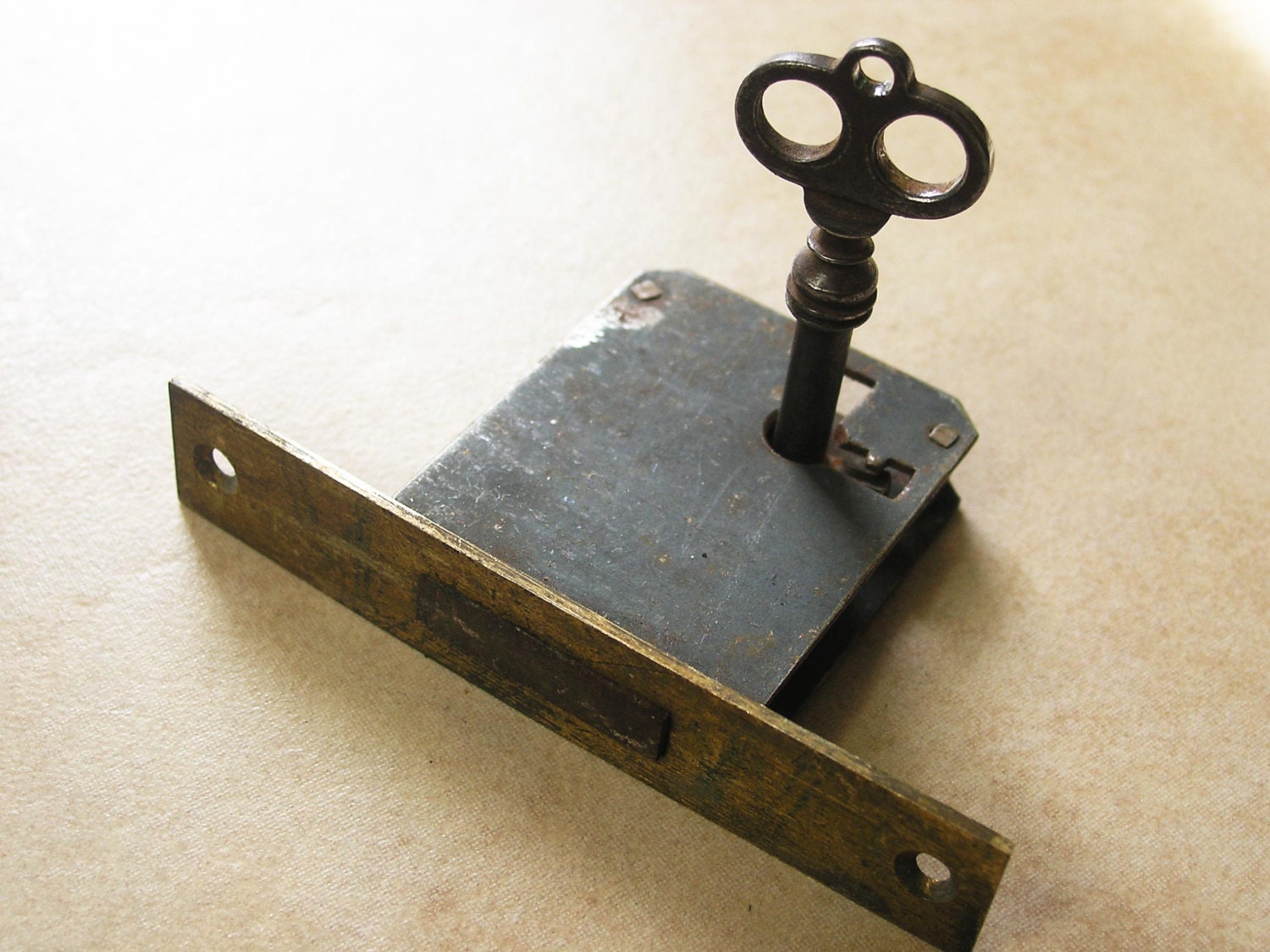 Vintage 1940s Lock with key for a desk cabinet drawer or for | Etsy