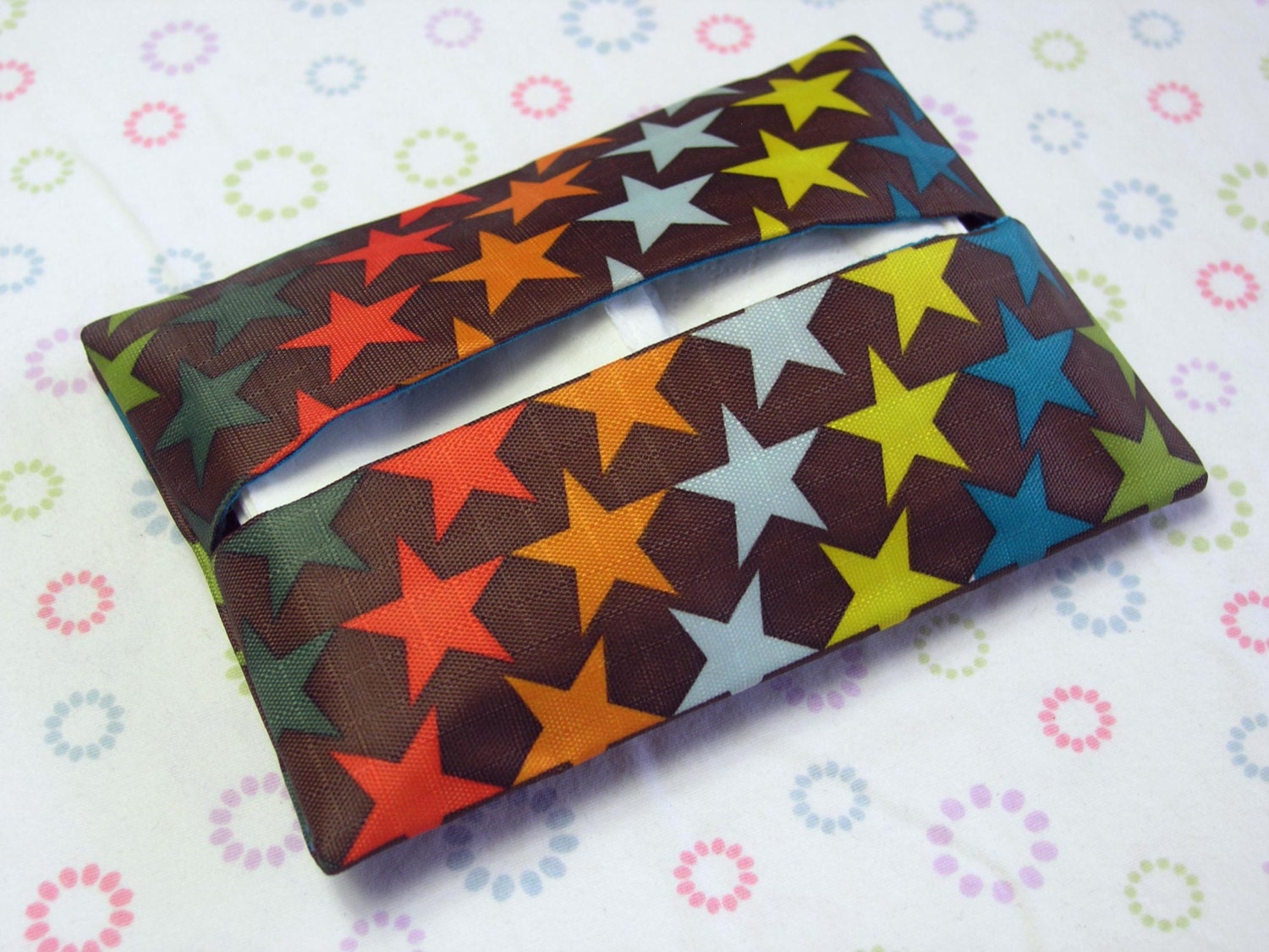 Handmade Stars Tissue Holder in Brown, Tissue Pouch, Travel Tissue ...