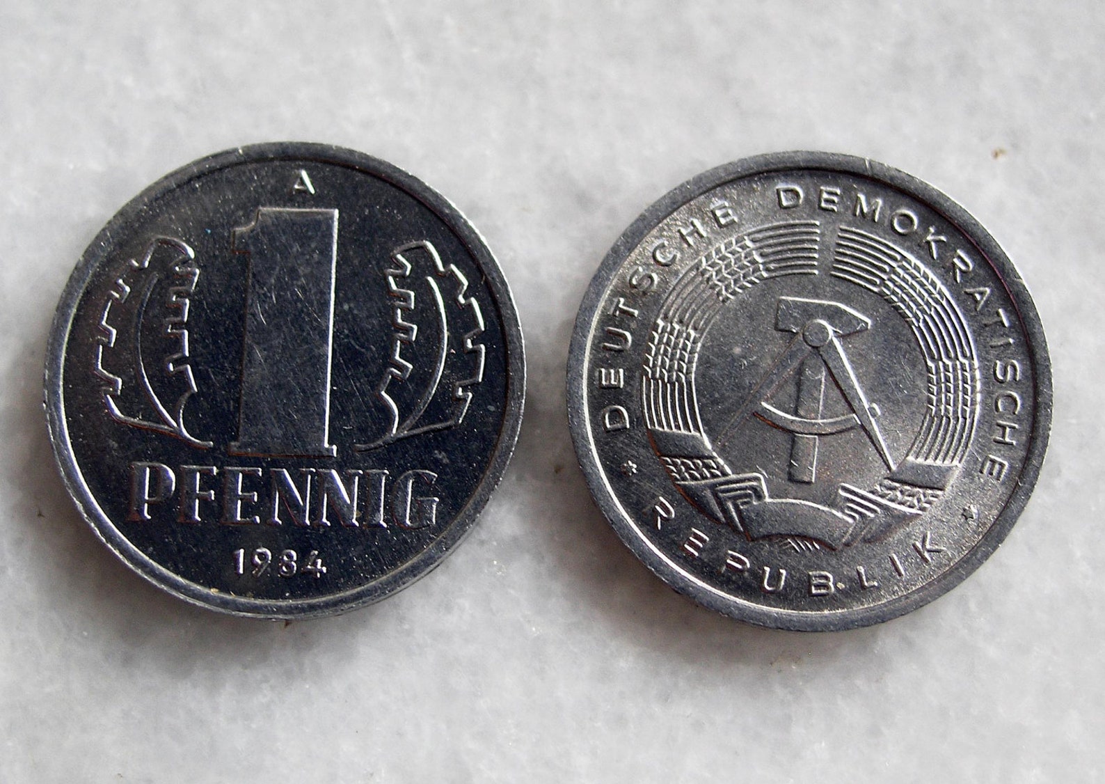 Lot of 10 East German Collectible 1 Pfenning GDR (former East Germany ...