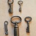 5 Small Vintage Keys, Antique Steel Key Set, Mini Collectible Steel ...