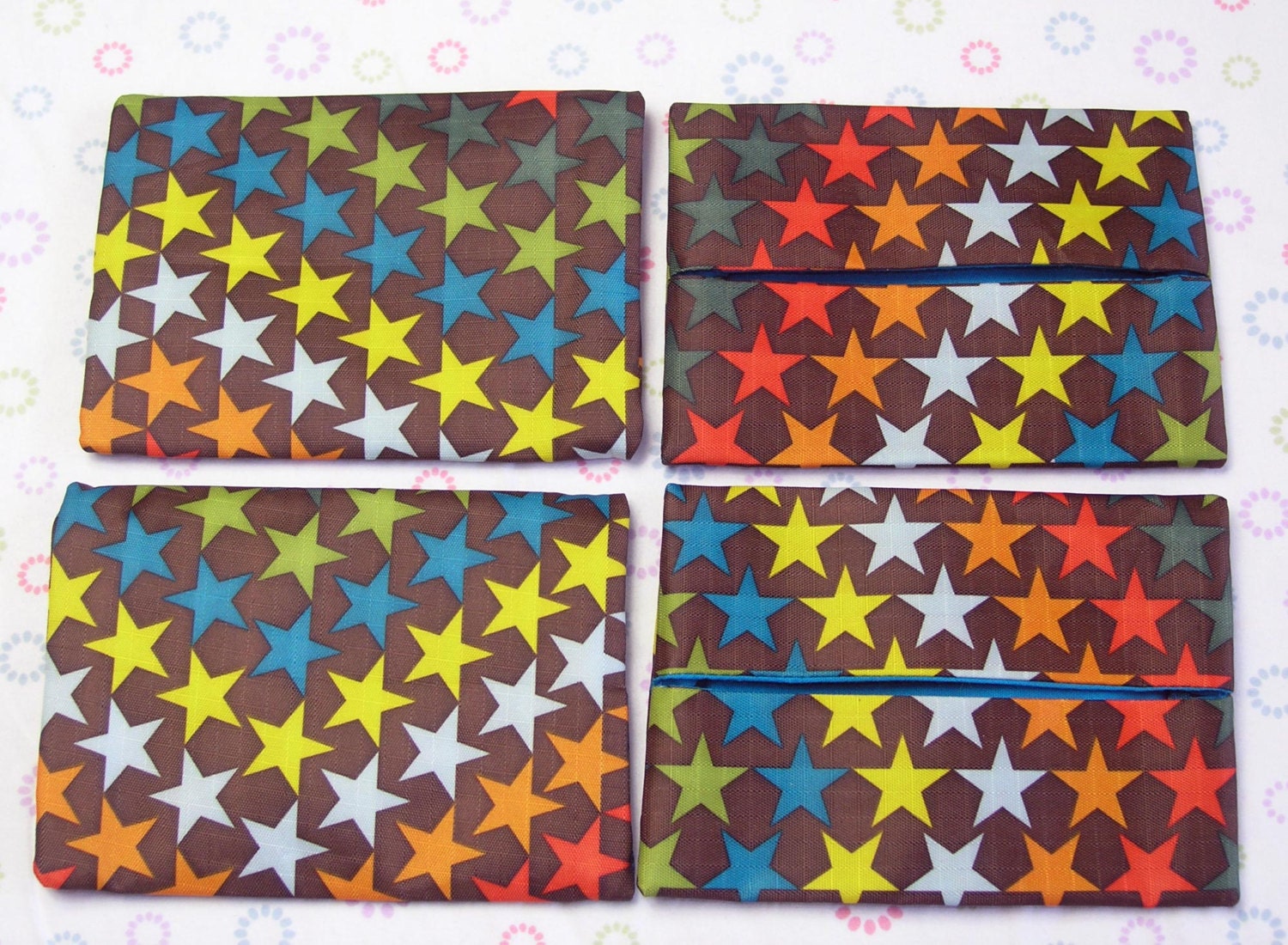 Handmade Stars Tissue Holder in Brown, Tissue Pouch, Travel Tissue ...