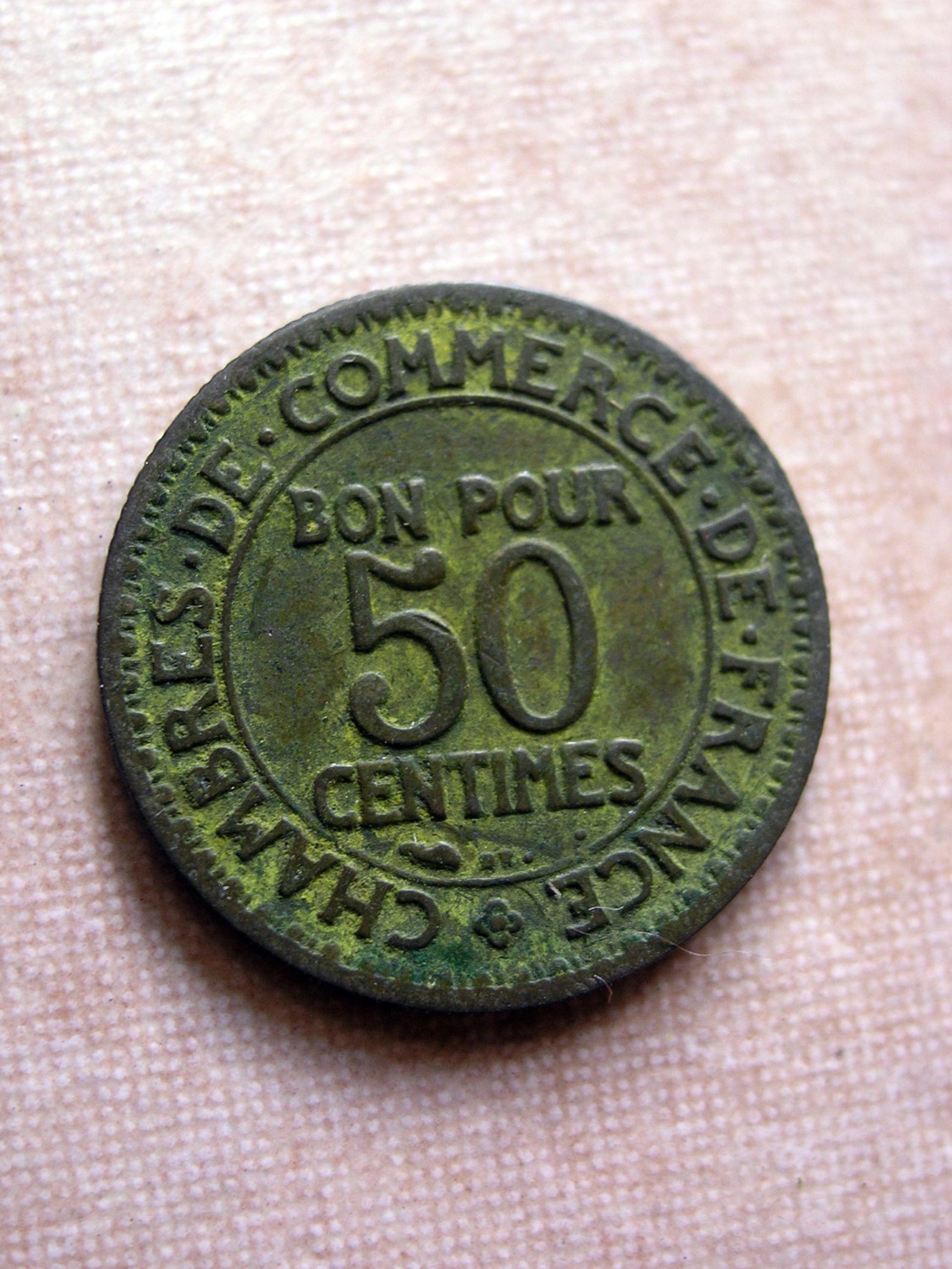 1922 French 50 Centimes Coin, Collectible Coin From 1922 - Etsy