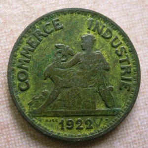 1922 French 50 Centimes Coin, Collectible Coin From 1922 - Etsy