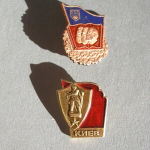 4 Vintage Communist Pins, Set of Four Collectible Pins From the Former ...