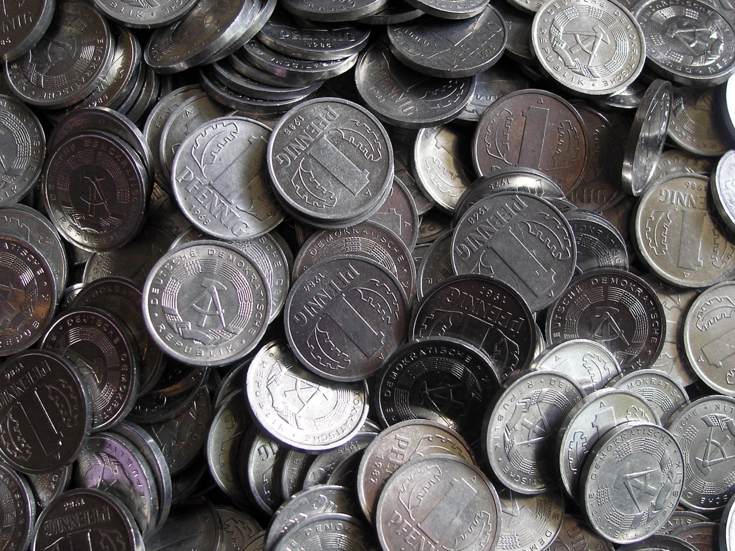 Lot of 10 East German Collectible 1 Pfenning GDR former East Germany ...