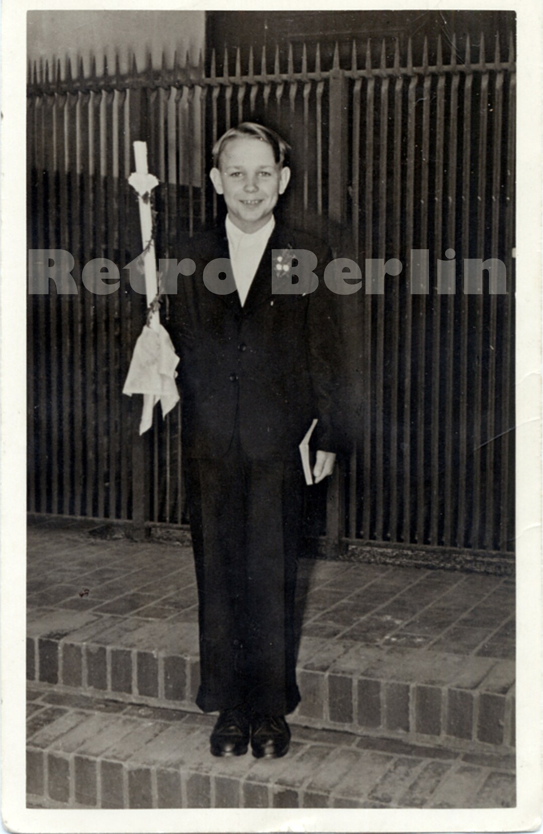 Vintage Photo Postcard Boy 1950s, Catholic First Communion Photo, Photo ...