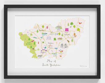 Map of Yorkshire Art Print | Etsy