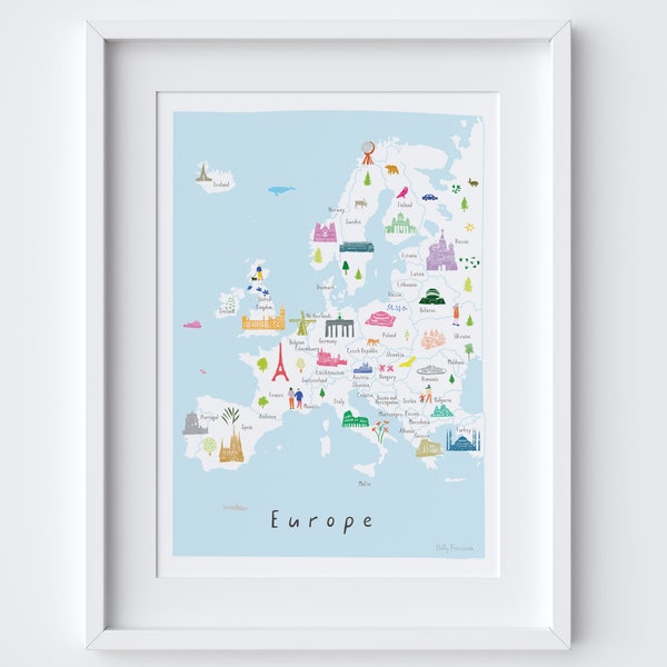 Europe Map - Etsy