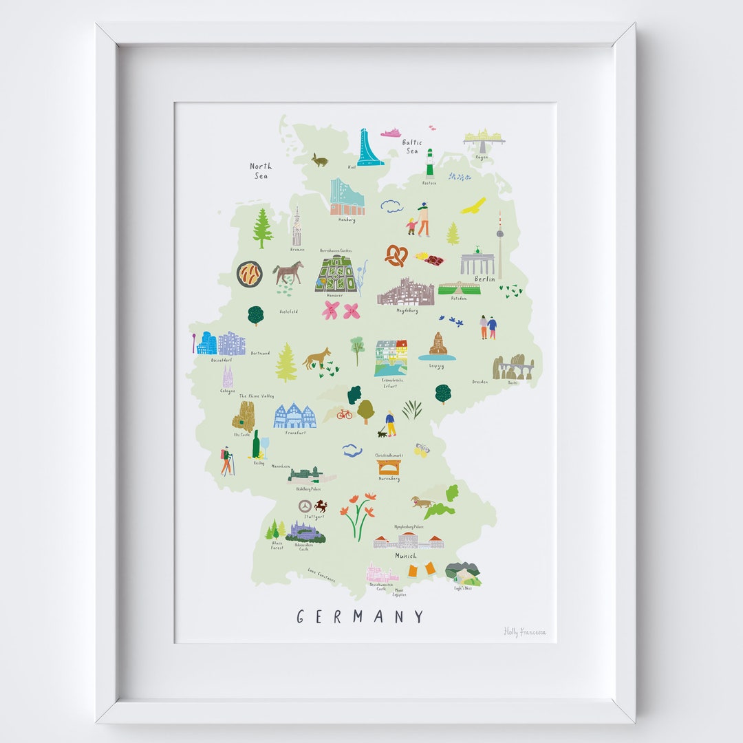 Map of Germany Art Print - Etsy