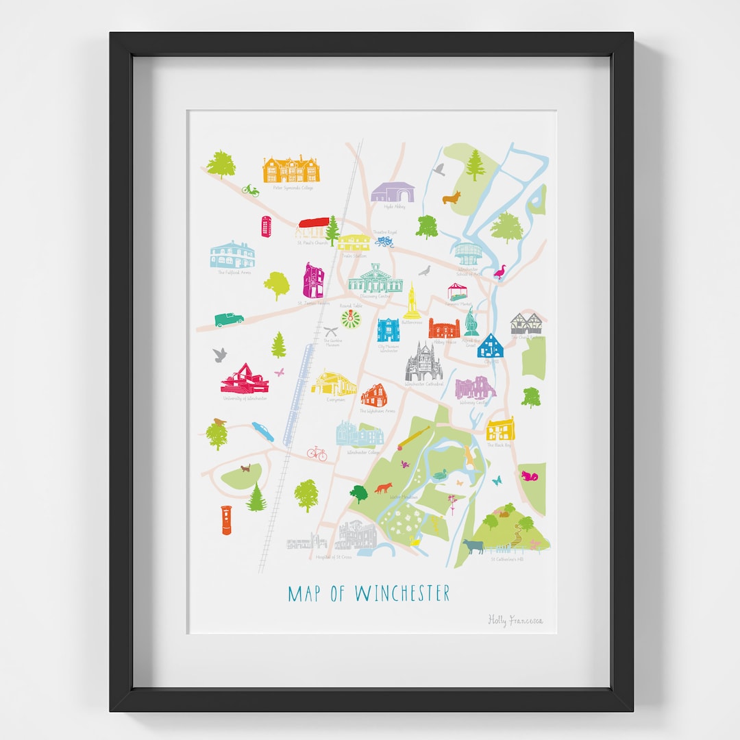 Map of Winchester Art Print - Etsy